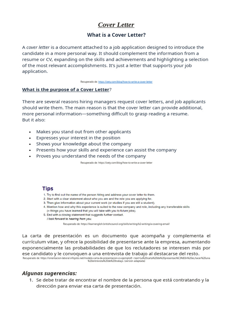 (A3) Cover Letter - Tips and Model | PDF | Negocios