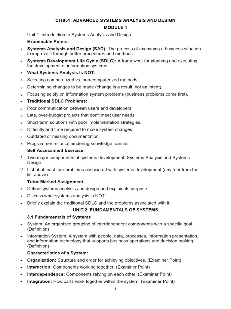 Cit851 System Analysis | Download Free PDF | Software Development Process | Databases