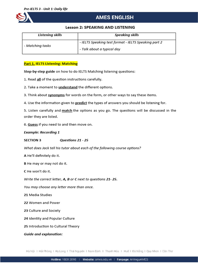 Learning Guide U1 Lesson 2 | PDF | International English Language ...