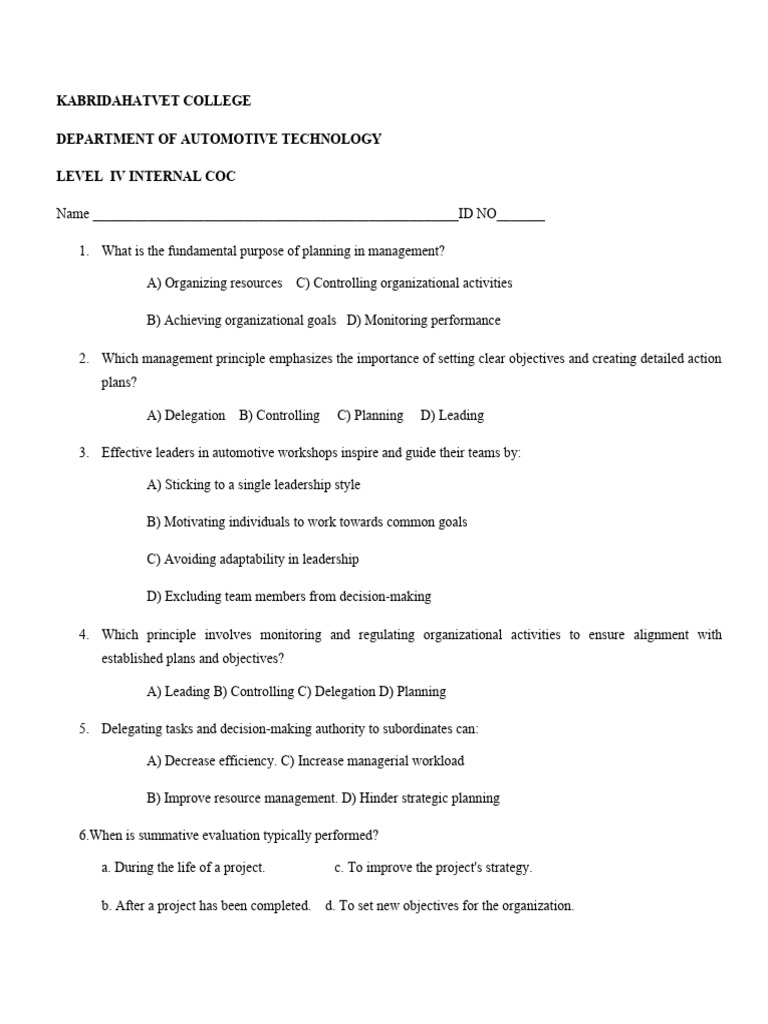 Level 4 Coc | PDF | Automatic Transmission | Mechanical Engineering