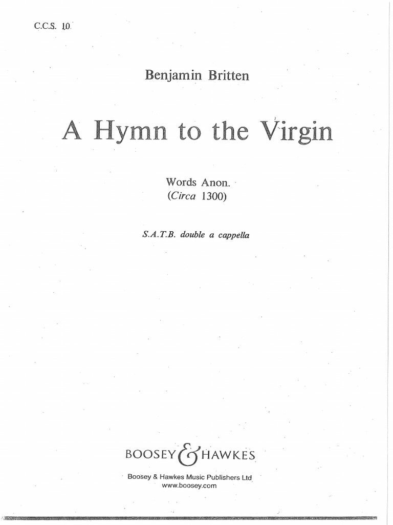 A Hymn To The Virgin | PDF