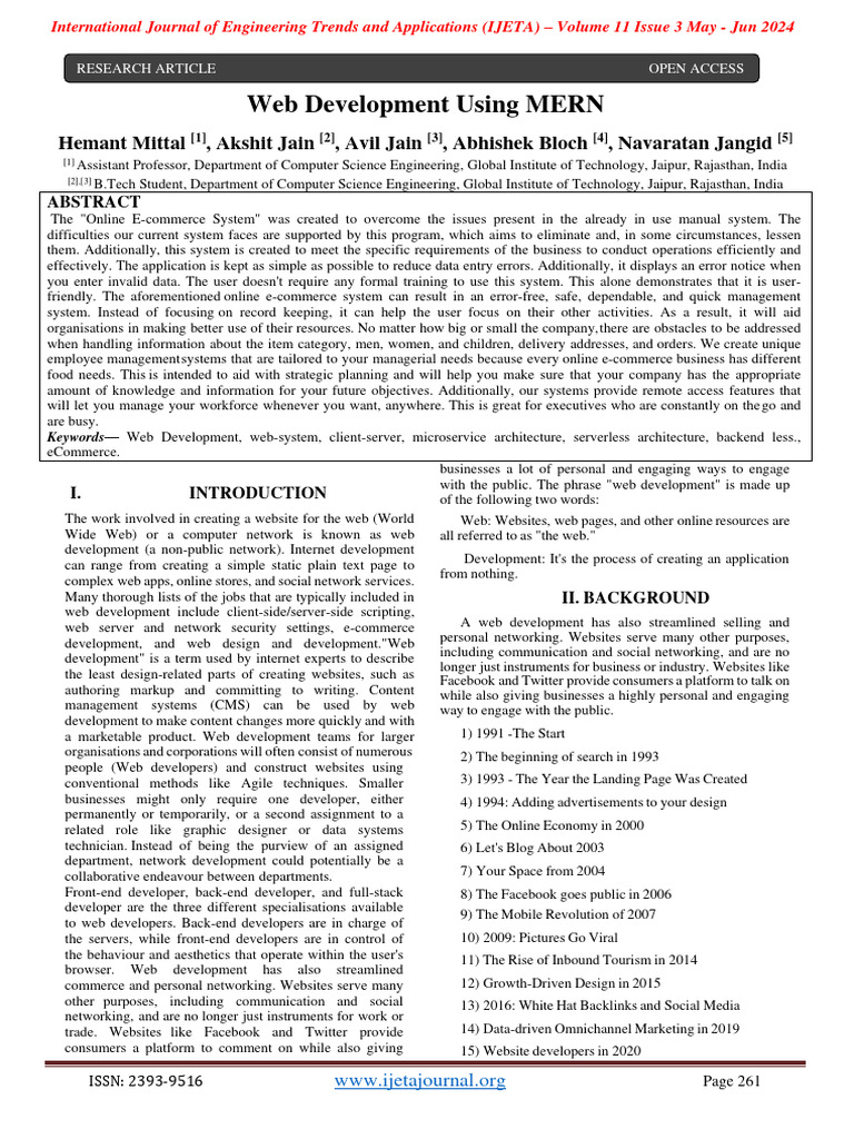 (IJETA-V11I3P46) :hemant Mittal, Akshit Jain, Avil Jain, Abhishek Bloch, Navaratan Jangid | PDF ...