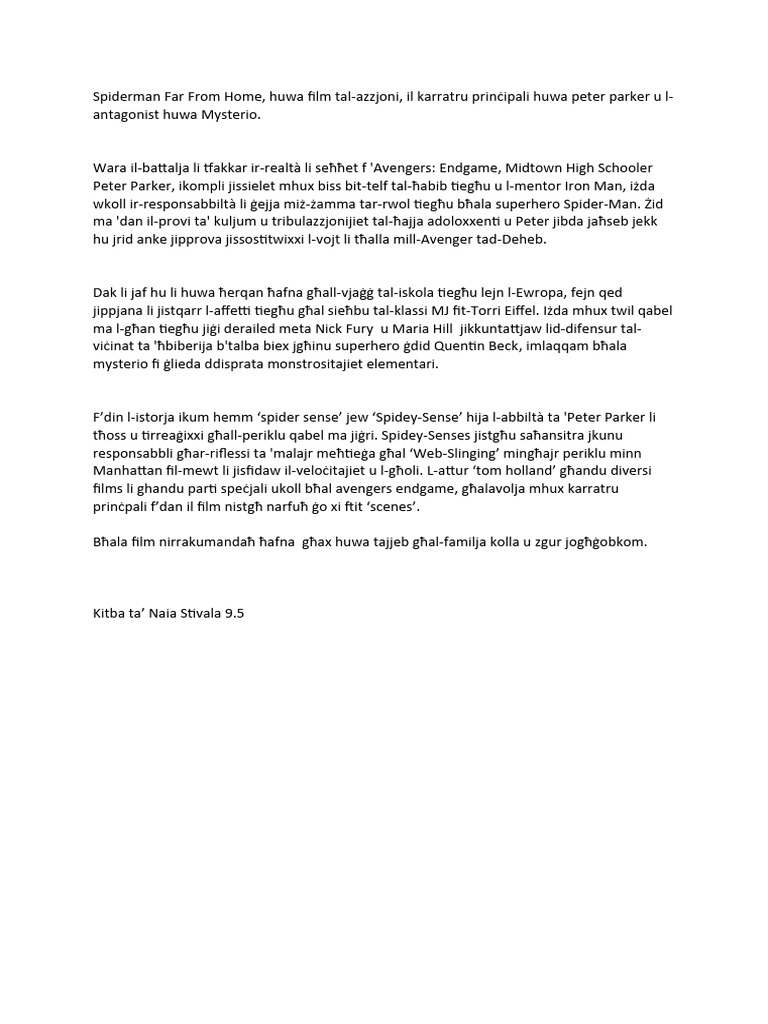 Spiderman Far From Home | PDF