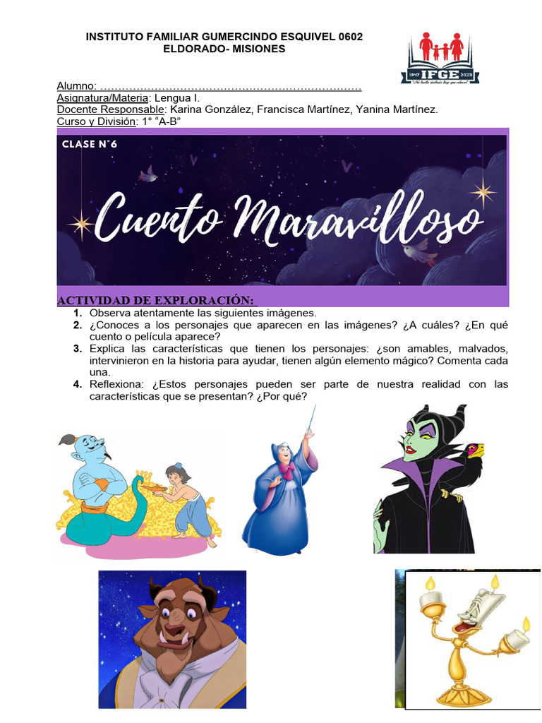 Clase N°6 Cuento Maravilloso | PDF | Cuentos | Duendes