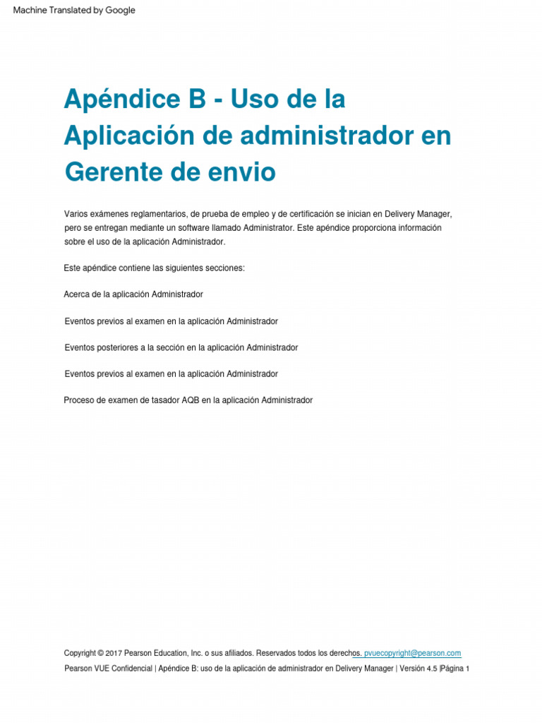 PVTC Appendix B - Using The Administrator Application in Delivery ...