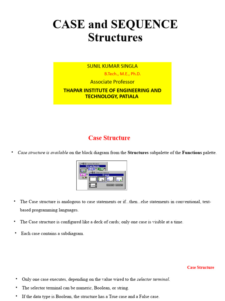Case and Sequence Structures | PDF | Boolean Data Type | Data Type