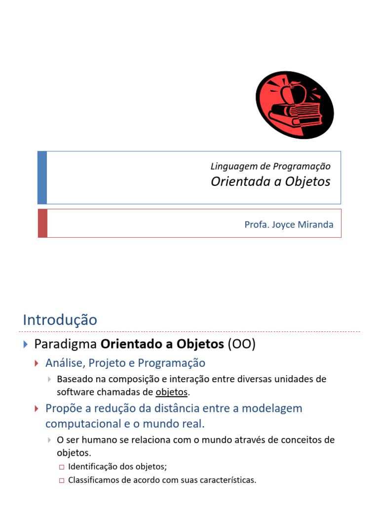 04 Aula Orientação A Objetos Pdf Classe Programação De