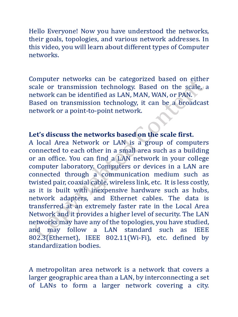 7 Types Of Computer Networks Script Pdf Computer Network Network Topology