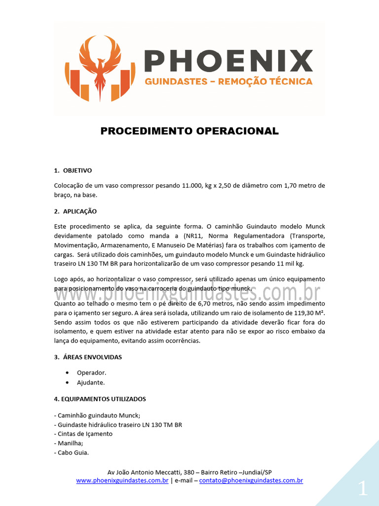 Plano de Movimentação de Carga Gevisa - Descarga | PDF | Guindaste ...