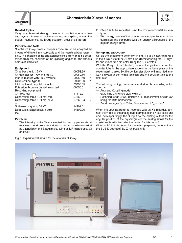 Characteristic Xraysof Copper | PDF | X Ray | Electronvolt