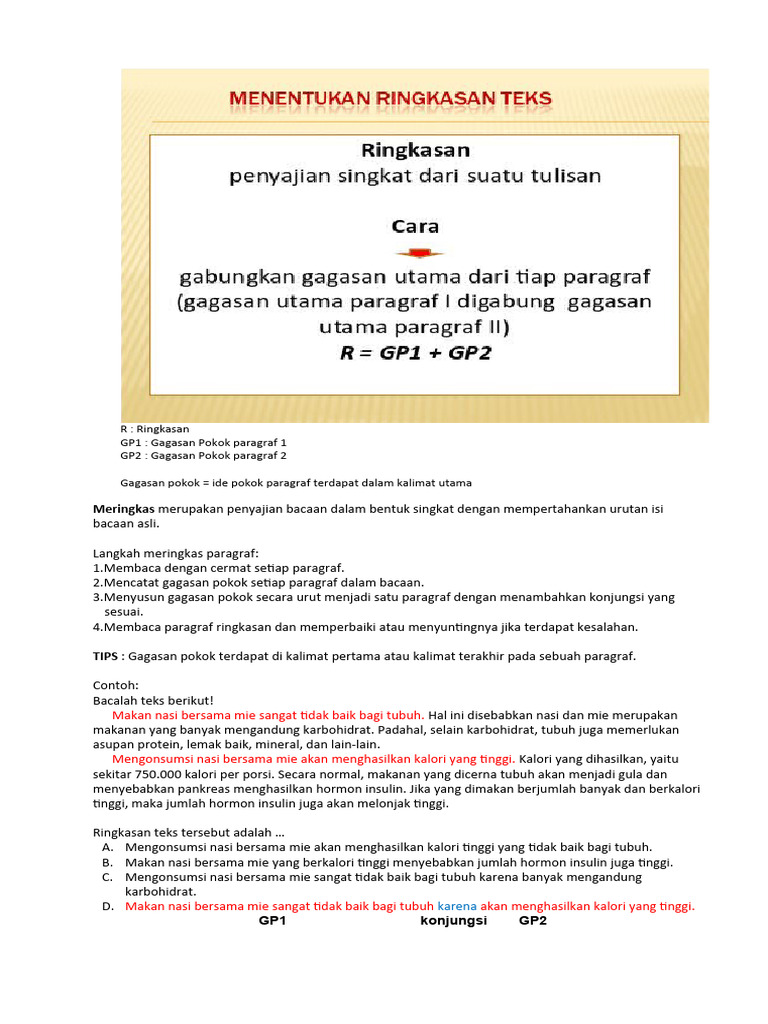 Cara Meringkas Teks dan Paragraf | PDF