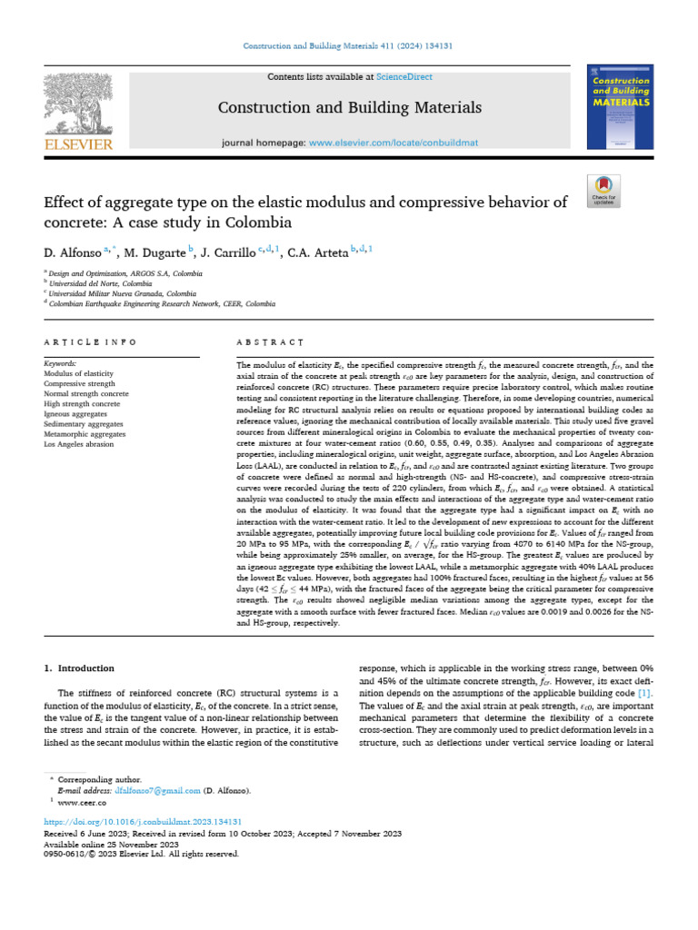 Alfonso-et-al-2024_EFFECT OF AGGREGATE TYPE ON THE ELASTIC MODULUS AND COMPRESSIVE BEHAVIOR OF ...
