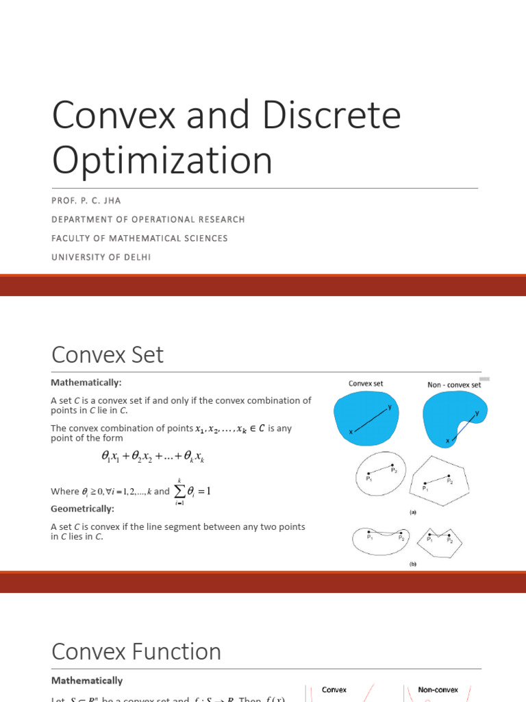Convex And Discrete Optimization Lecture 1 Pdf Convex Set 4526