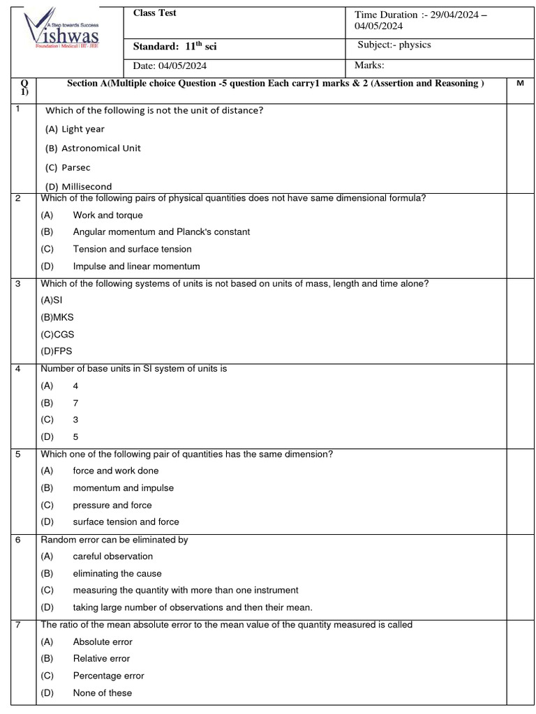 Physics CHP 1 Assignment | PDF | Force | Significant Figures