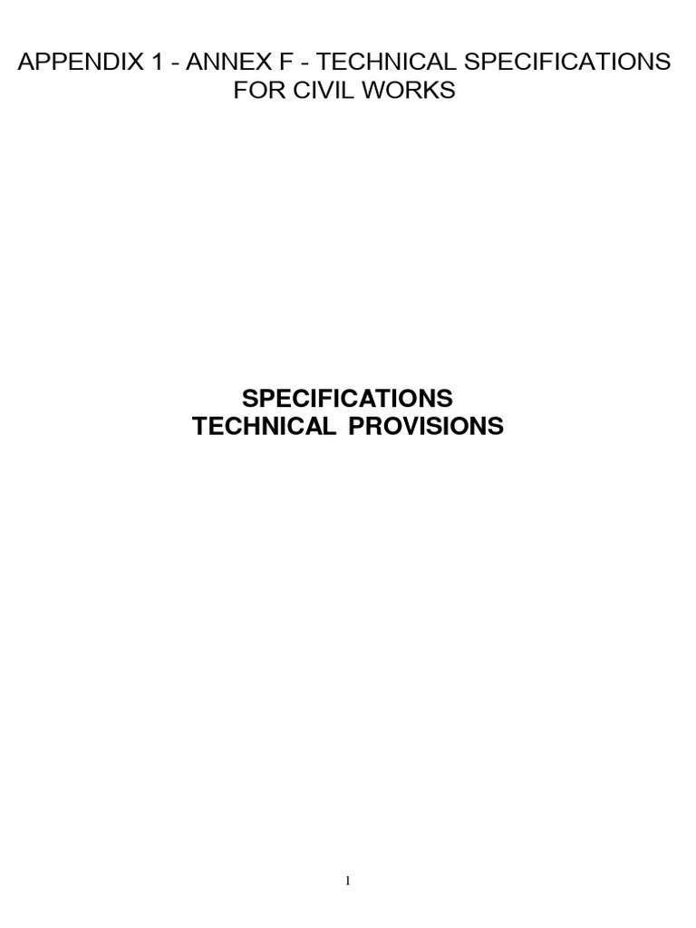 Appendix 1 - Annex f - Technical Specifications Civil Works | Download ...