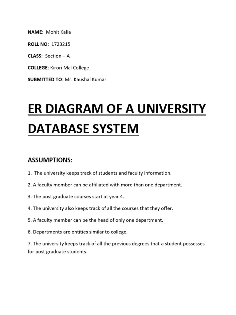 ER Diagram University | Download Free PDF | Databases | Data Management