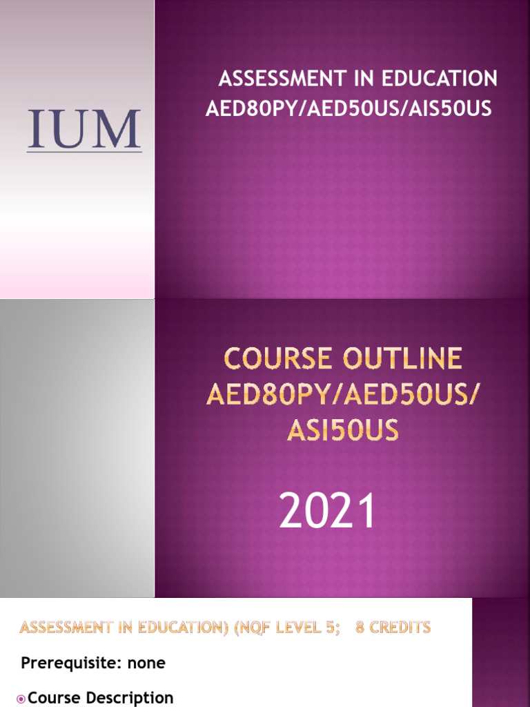 IUM Evaluation Scale in Education Assessment | PDF | Educational ...