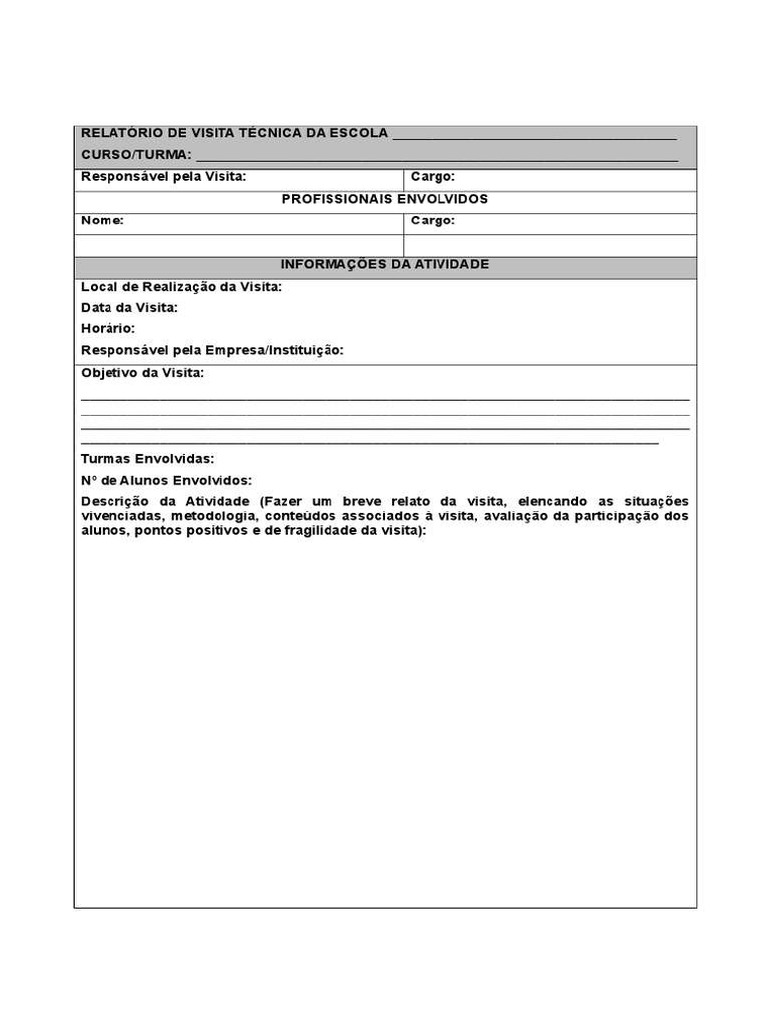 Relatorio de Visita | PDF