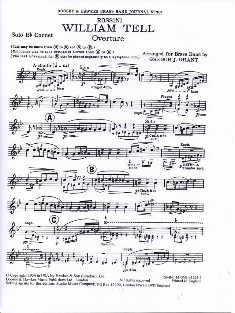 02 William Tell Overture Solo-Kornett | PDF
