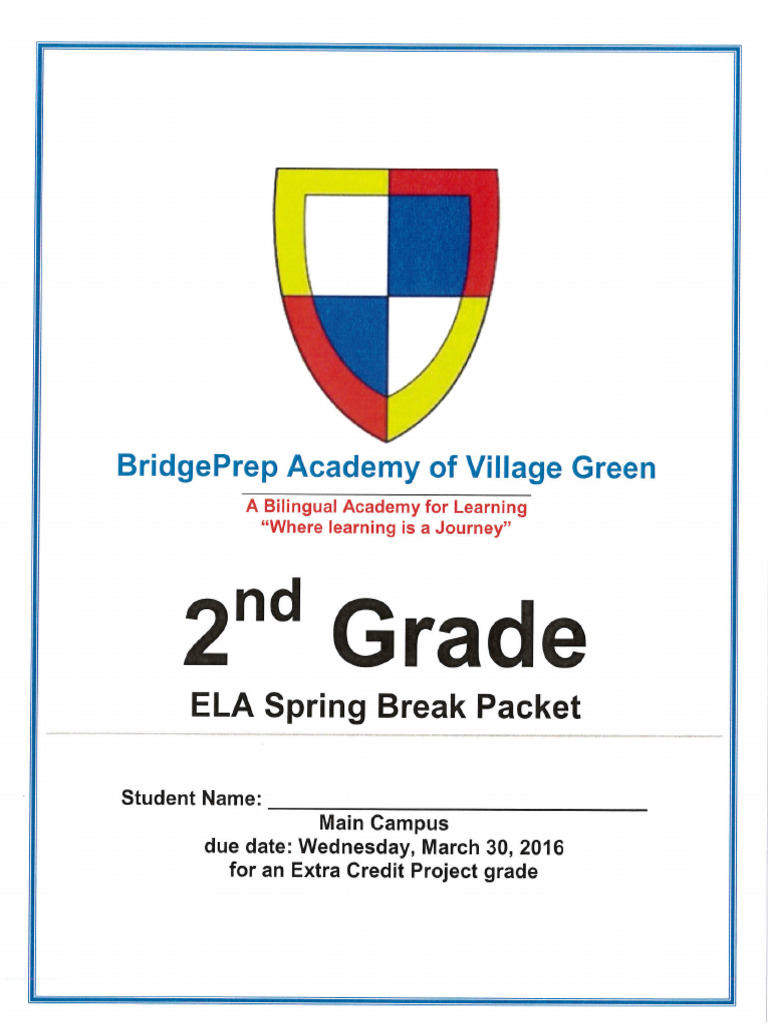 2nd Grade - Spring Break Packet | PDF