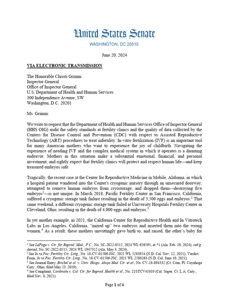 IVF Letter | PDF | In Vitro Fertilisation | Assisted Reproductive Technology