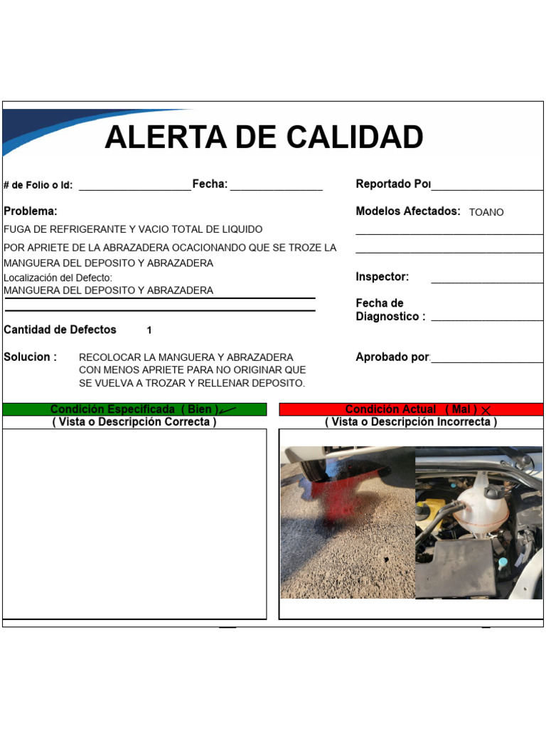 Ejemplos de Alertas de Calidad | PDF