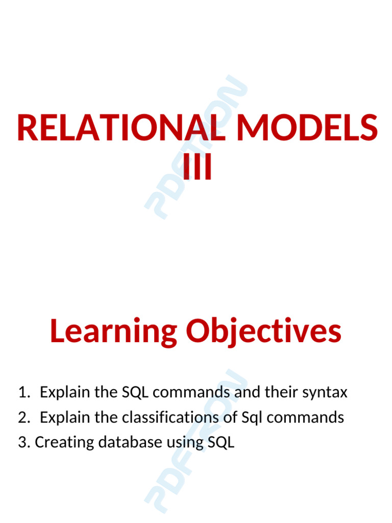 Relational Models III (Teachers Slide) | PDF