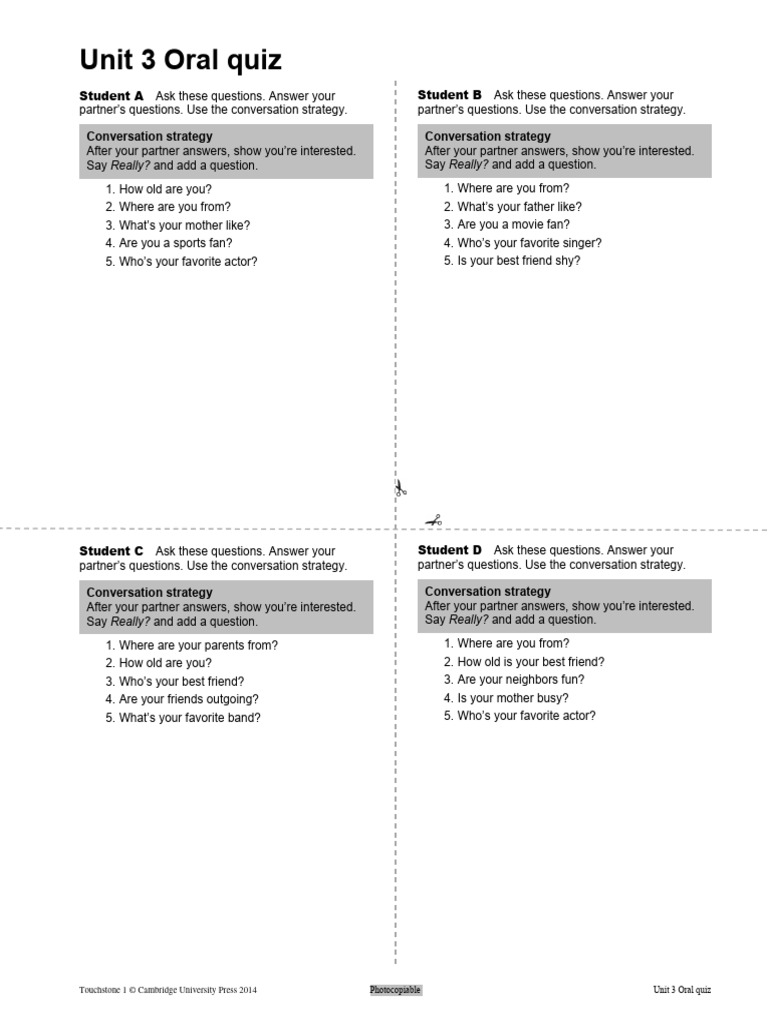 Unit 3 Oral Quiz: Conversation Strategy Conversation Strategy | PDF