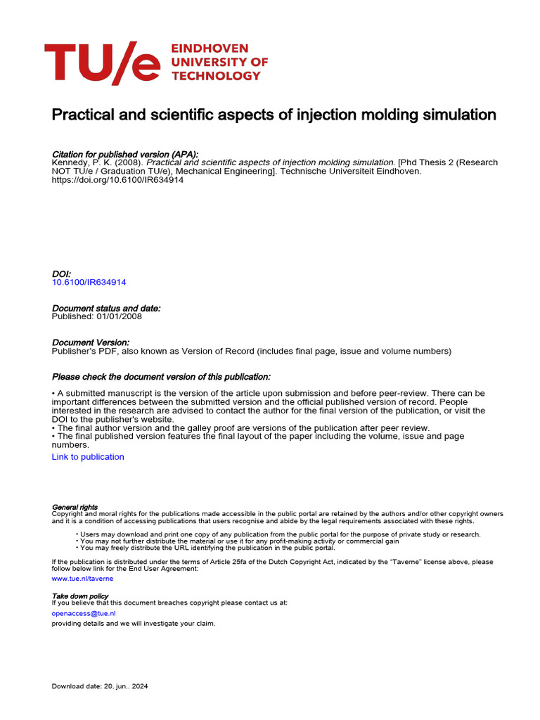 Practical and Scientific Aspects of Injection Molding Simulation | PDF ...
