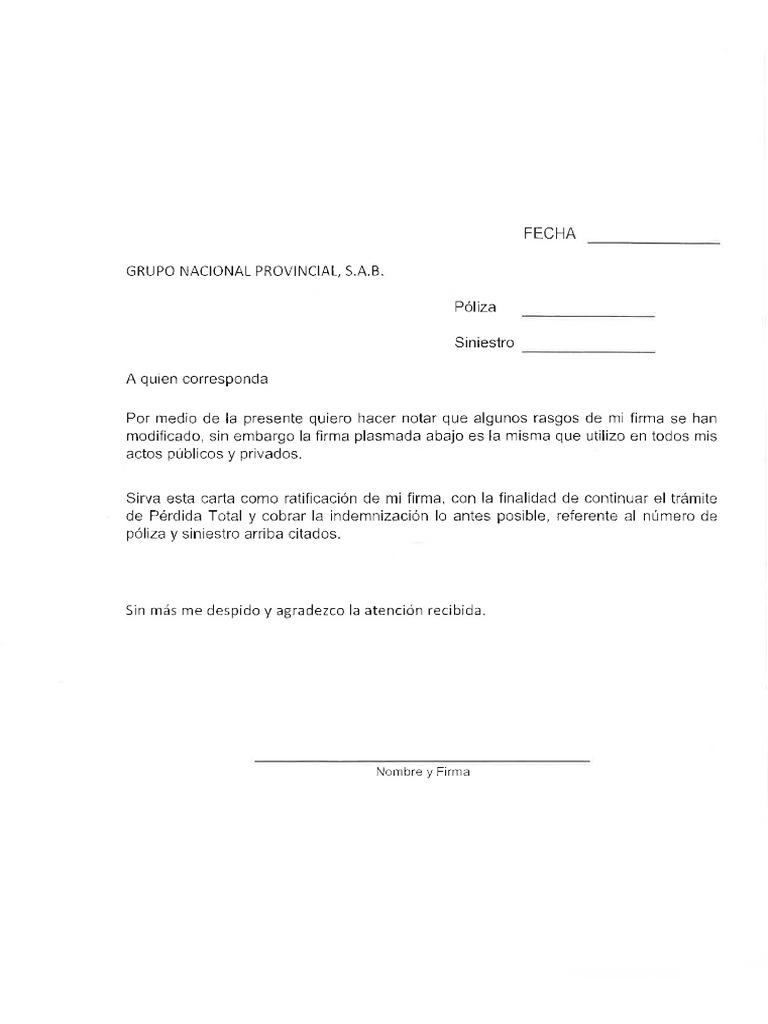 6 Ejemplo - CARTA FIRMAS (2024) | PDF