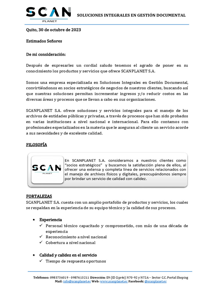 Proforma ScanPlanet 30102023 | PDF | Gestión de registros | Software