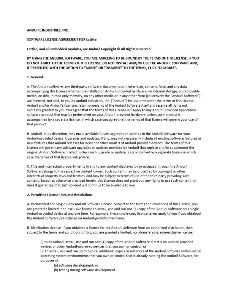 Lattice EULA | PDF | License | Legal Liability