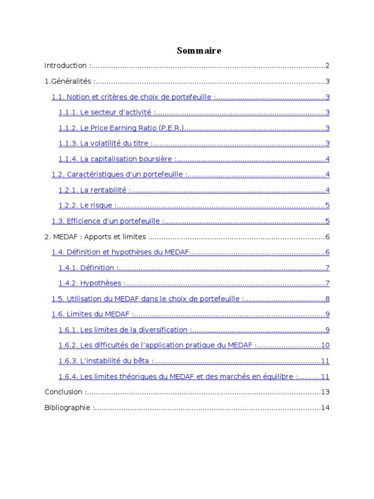 Medaf Cours | PDF | Modèle d'évaluation des actifs financiers | Rapport ...