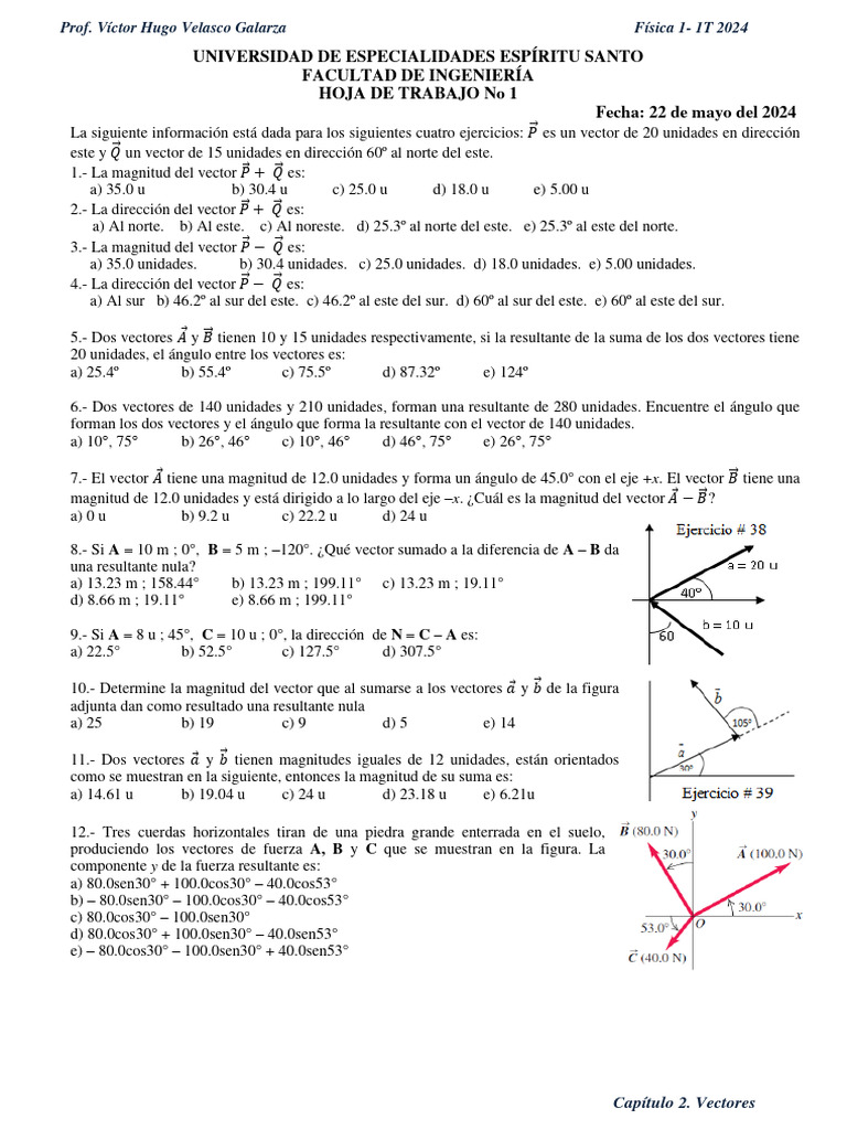 Ejercicios de Vectores en 2D | Descargar gratis PDF | Vector Euclidiano | Álgebra