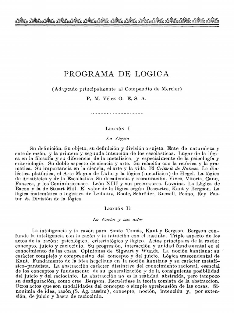 Programa Logica | PDF | Razón | Verdad
