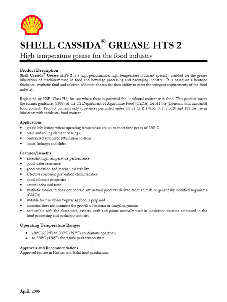 Cassida Grease HTS 2 | PDF | Lubricant | Materials