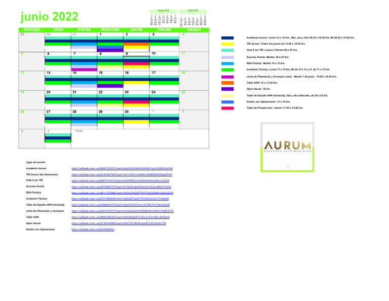 Calendario Mensual Junio 2022 | PDF