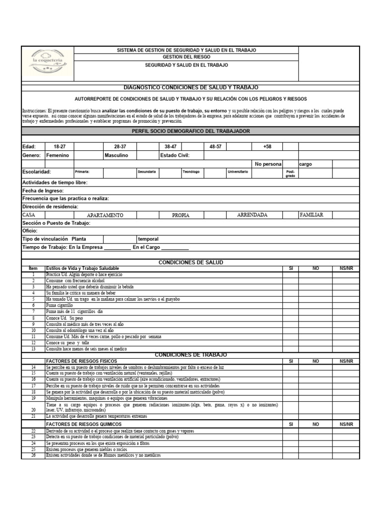 Formato Evaluacion de Salud | PDF | Ventilación (Arquitectura) | Radiación