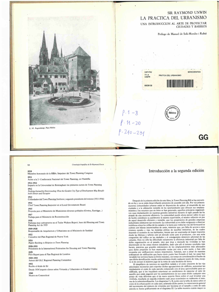 UNWIN, Raymond. La Practica Del Urbanismo | PDF