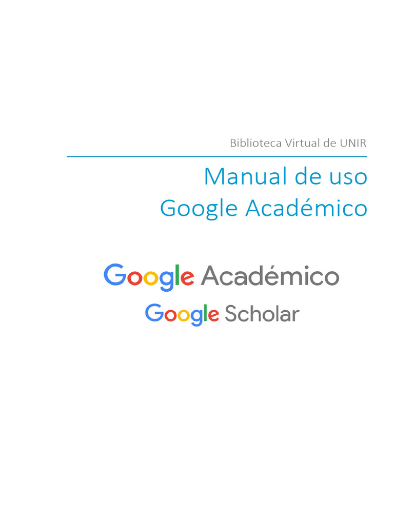 Manual de Uso de Google Académico | PDF | Internet | Ciencias de la ...