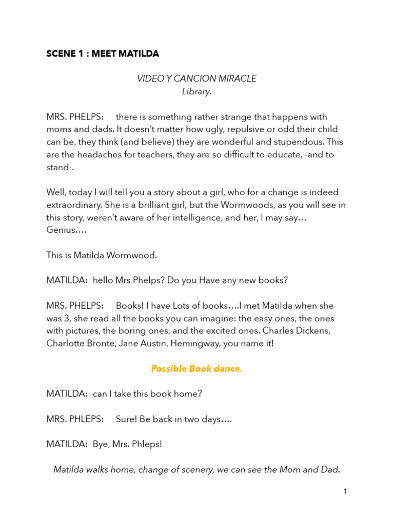 Libreto Matilda | PDF | Poetry | General Fiction