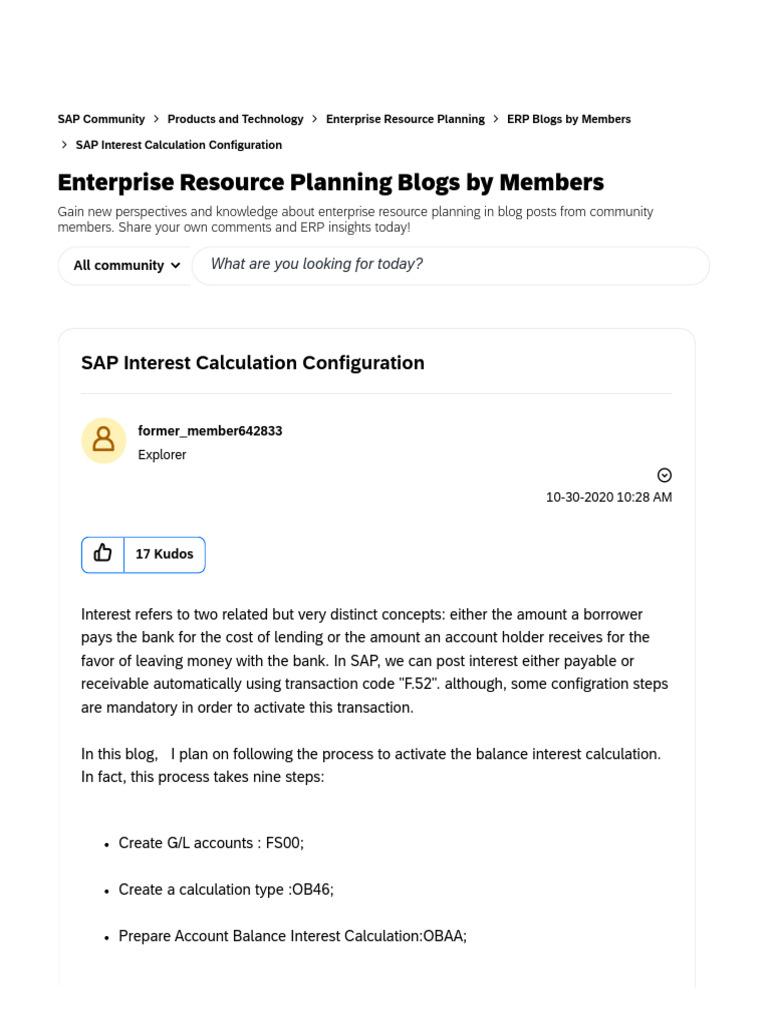 SAP Interest Calculation Configuration | PDF | Interest | Enterprise ...