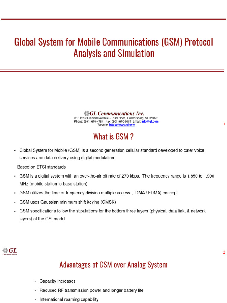 GSM Products Presentation | PDF | Data Transmission | Digital Technology