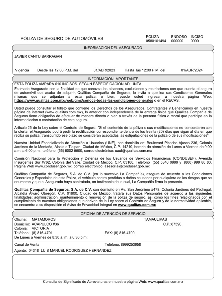Sdoc 07 04 Si | PDF | Póliza de seguros | Seguro