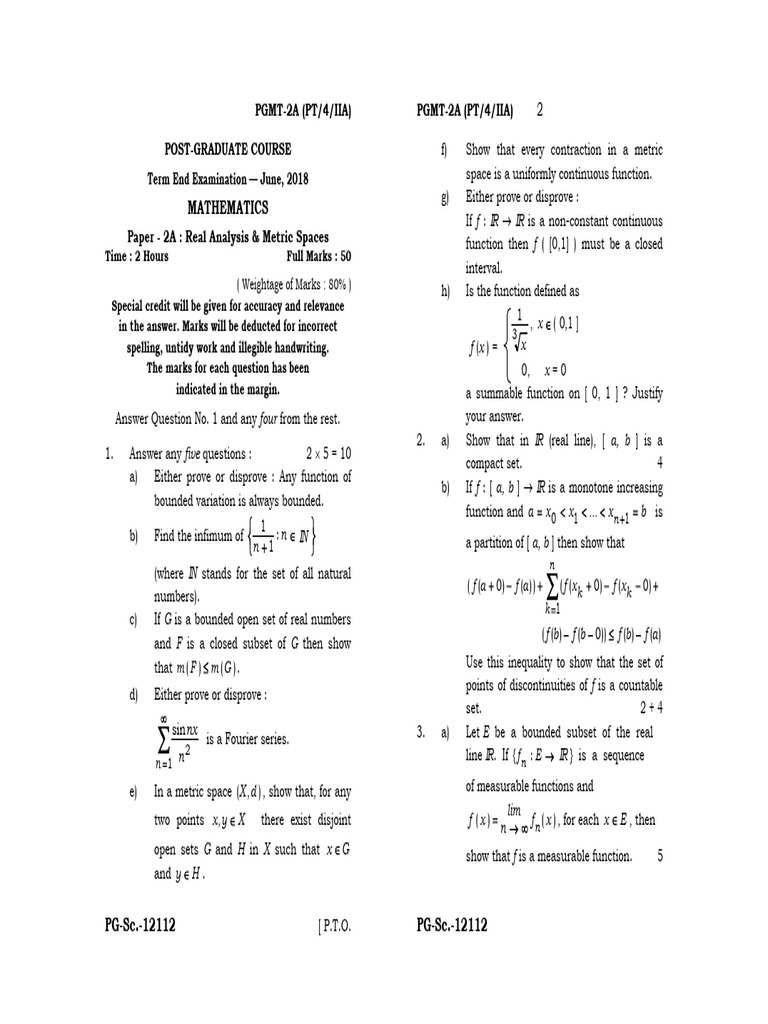 PGMT 2a | PDF | Function (Mathematics) | Interval (Mathematics)
