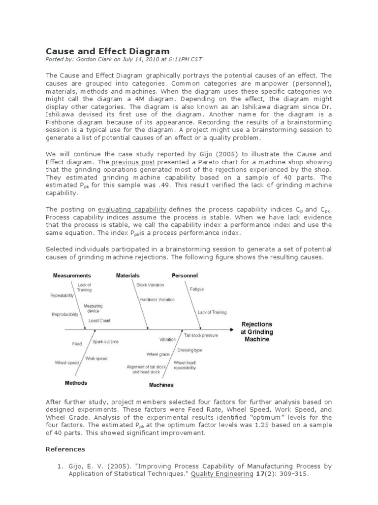 Cause and Effect Diagram Case Study | PDF