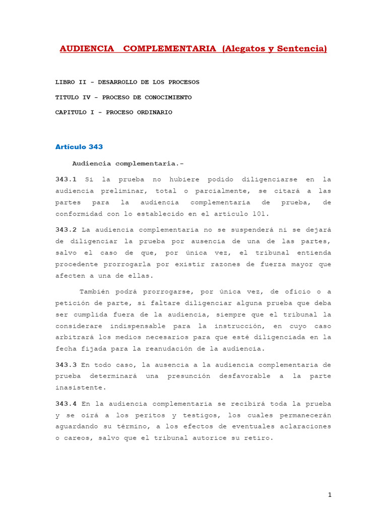 Audiencia Complementaria ALEGATOS - SENTENICA | PDF | Sentencia (ley) | Ley Pública