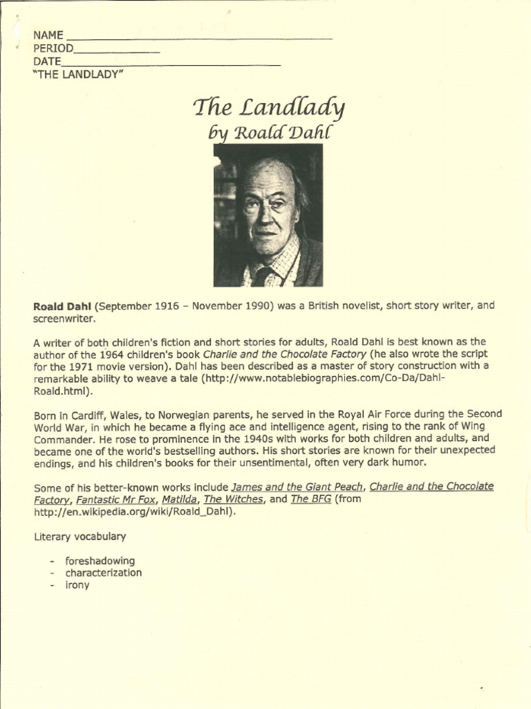 The Landlady | PDF