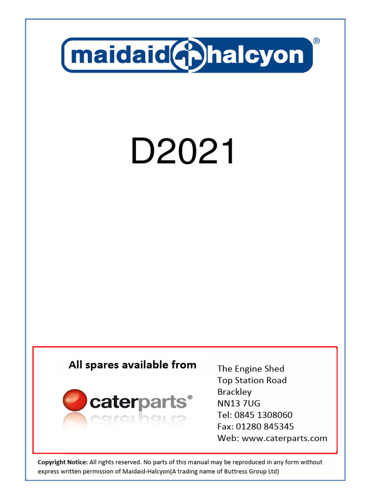 D2021 User&Installation Guide | PDF | Dishwasher | Manufactured Goods