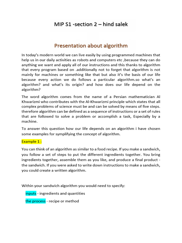 Presentation About Algorithm | Download Free PDF | Algorithms | Computing
